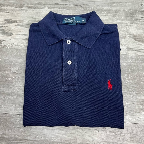 Polo Ralph Lauren | Shirts | Polo Ralph Lauren Navy Blue Polo Shirt M ...